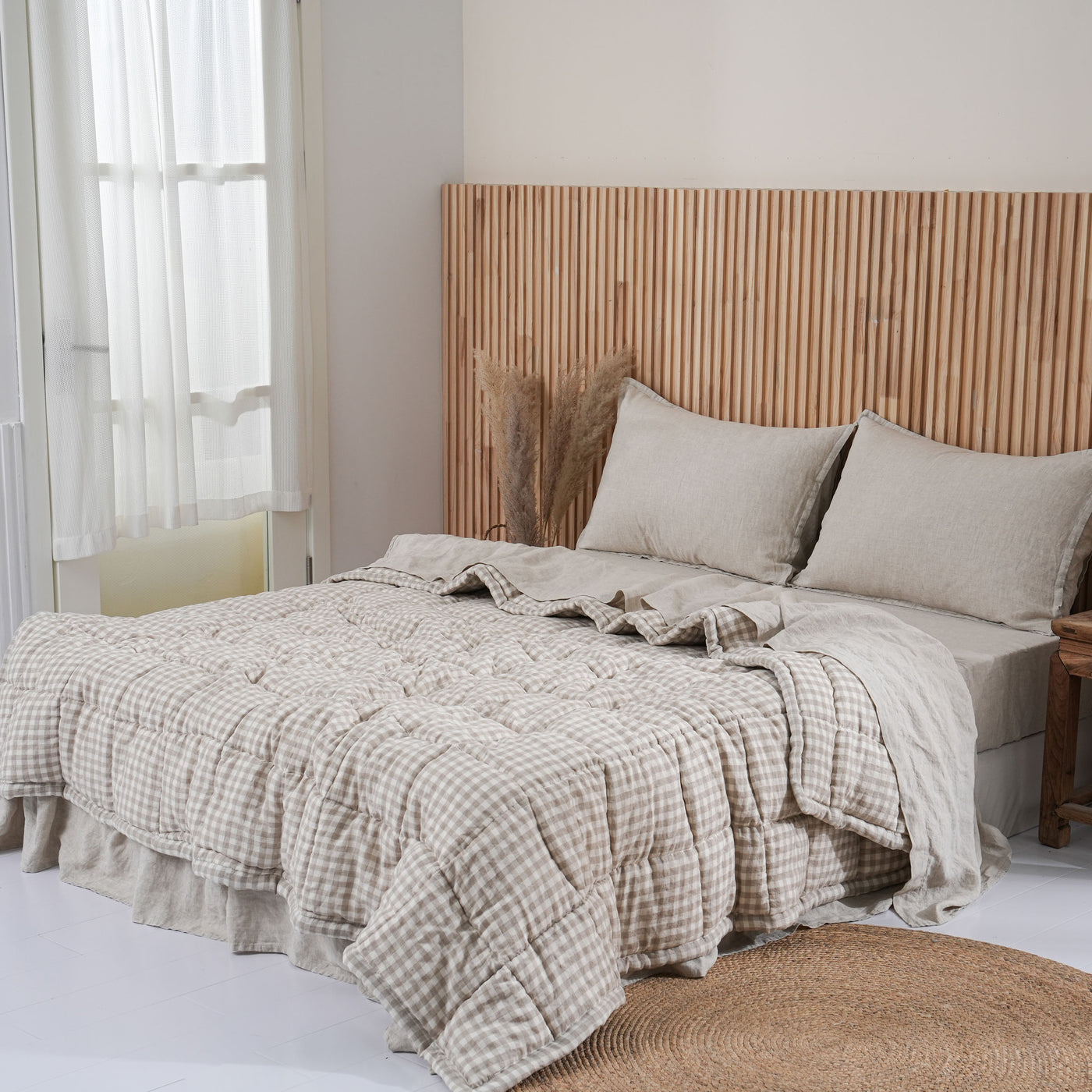 Quilted French Linen Blanket - GINGHAM – Selah + Stone