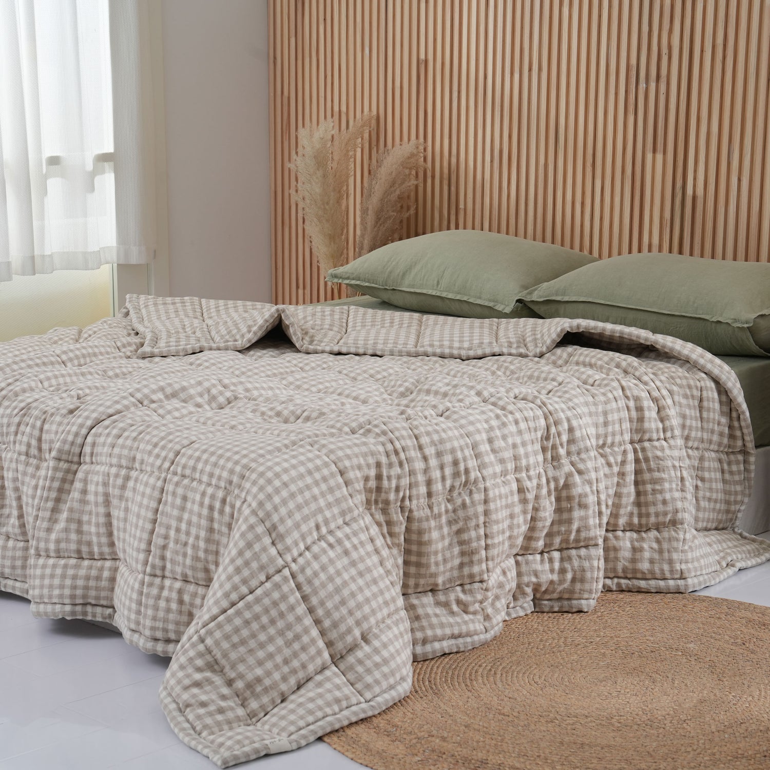 Quilted French Linen Blanket - GINGHAM – Selah + Stone