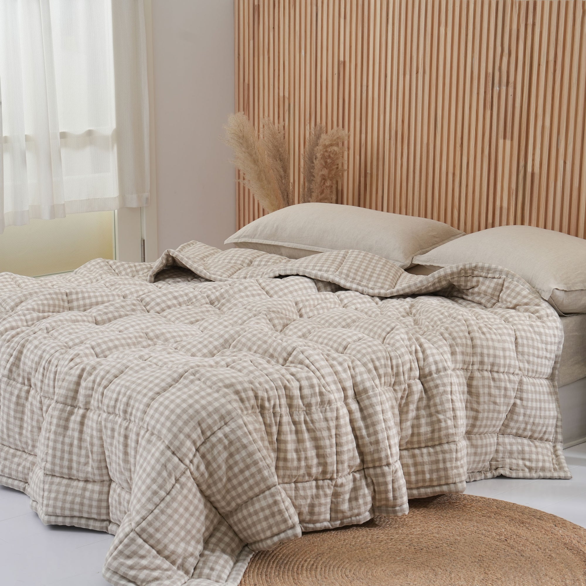 Quilted French Linen Blanket - GINGHAM – Selah + Stone